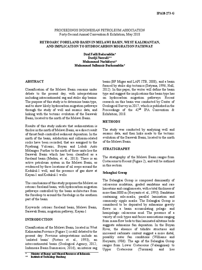 Melawi Basin as Retroarc Foreland Basin | PDF | Sedimentary Rock ...