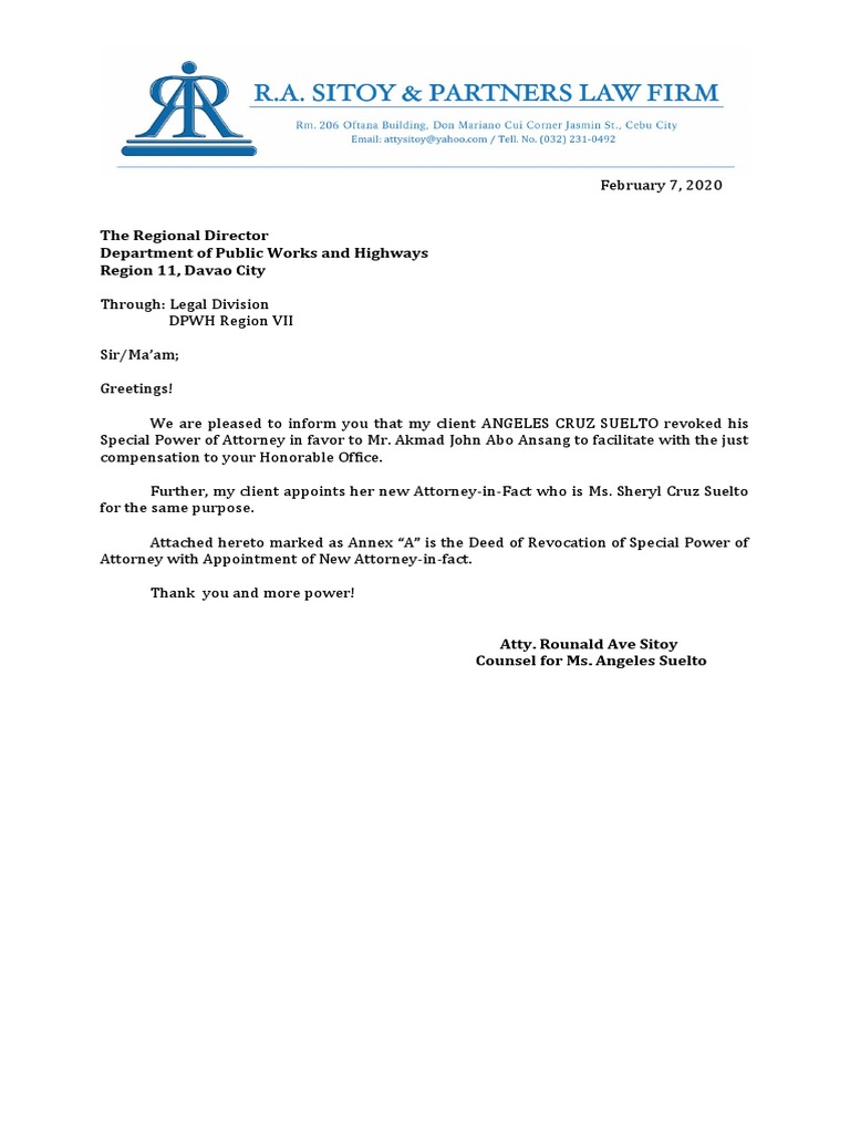 Letter To DPWH | PDF | Politics | Law