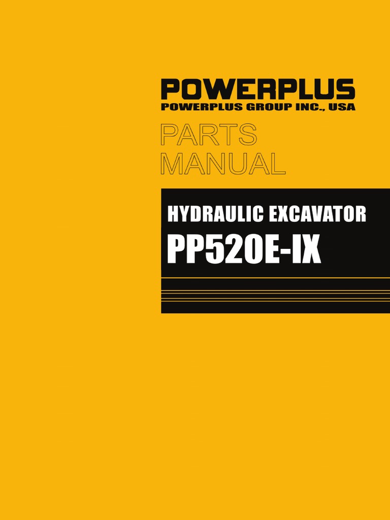 POWERPLUS PP520E-IX Excavator Manual | PDF | Piston | Valve