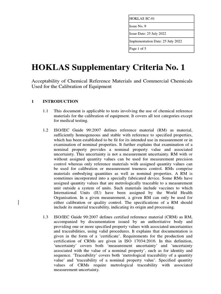 Hoklas SC-01 | PDF | Calibration | Metrology