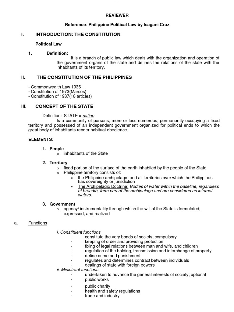 Philippine Political Law Reviewerrr | PDF | Bill (Law) | American ...