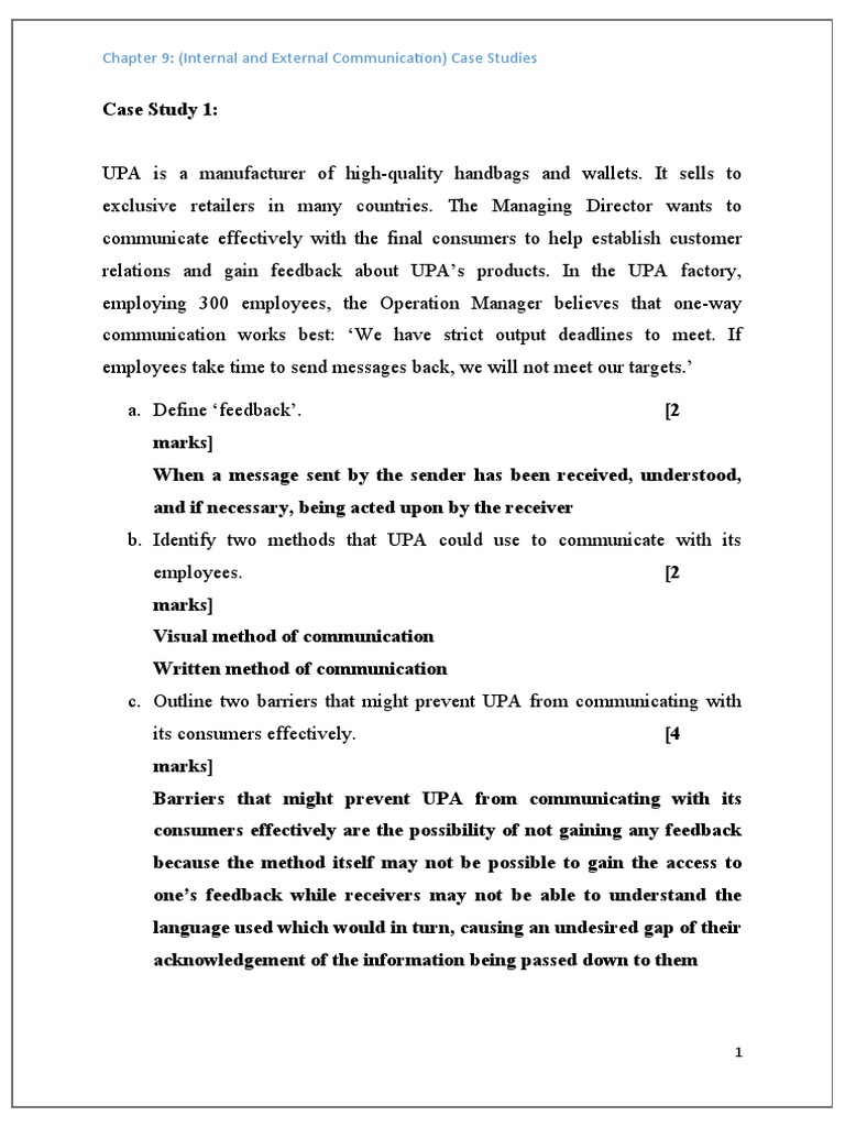 Internal & External Communication Case Studies | PDF | Communication | Information
