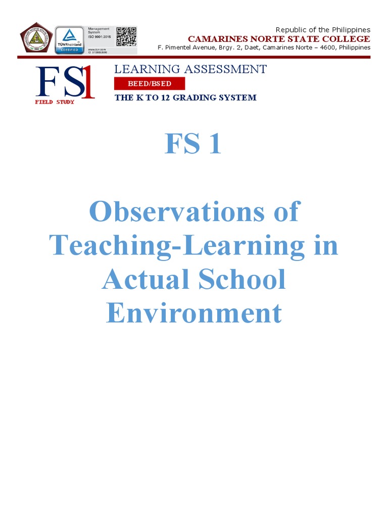 FS 1 Episode 7 | PDF | Classroom Management | Teachers