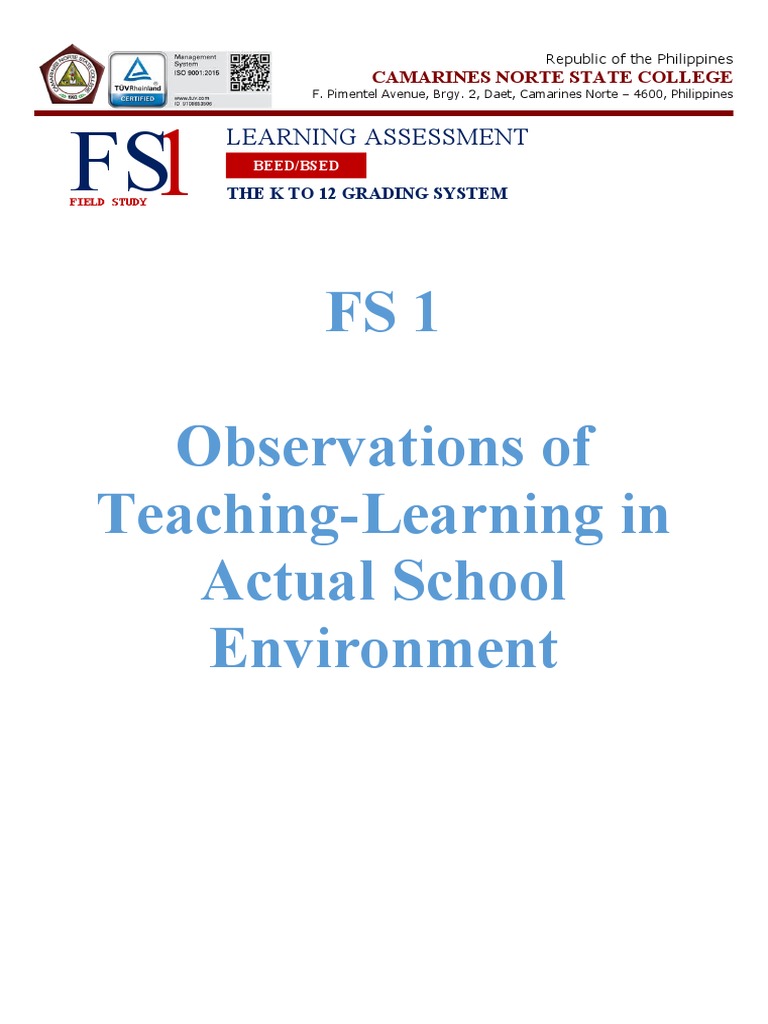 FS 1 Ep 4 | PDF | Learning | Teachers