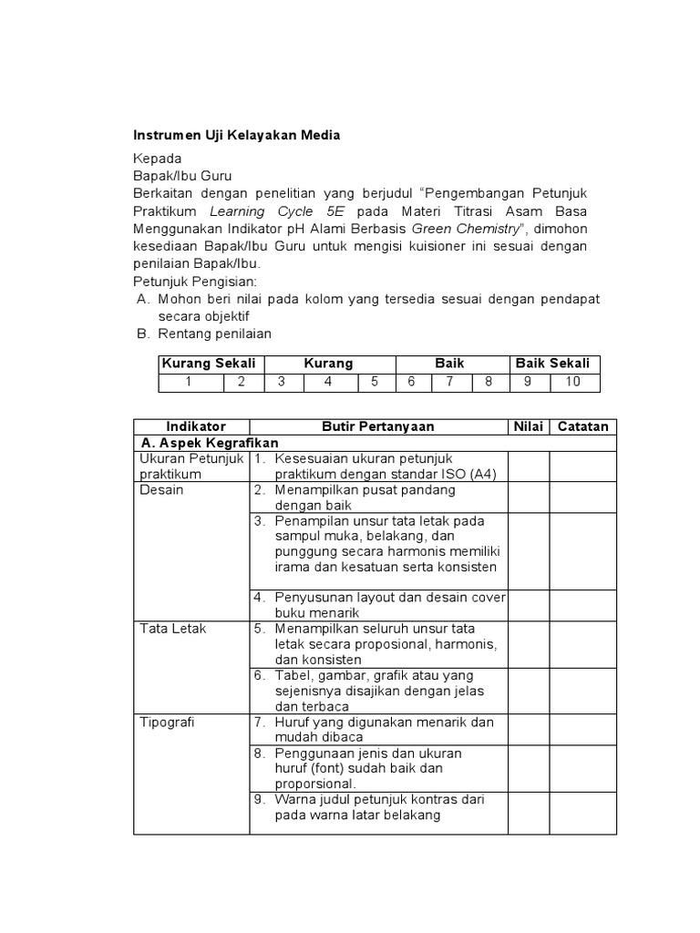 Instrumen Validasi - Ahli Media | PDF