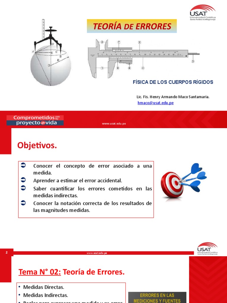 TEMA #02. Teoría de Errores. | PDF | Medición | Exactitud y precisión