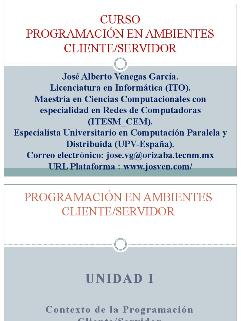 Unidad 1 | PDF | Modelo cliente-servidor | Servidor (Computación)