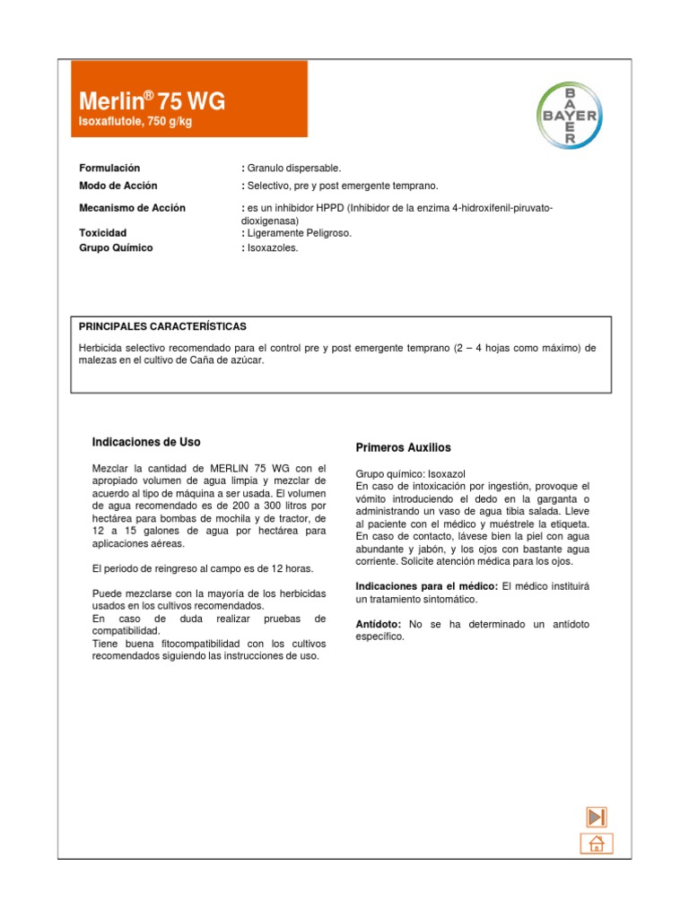 Ficha Merlin 75 WG | PDF | Agua | Especialidades Medicas