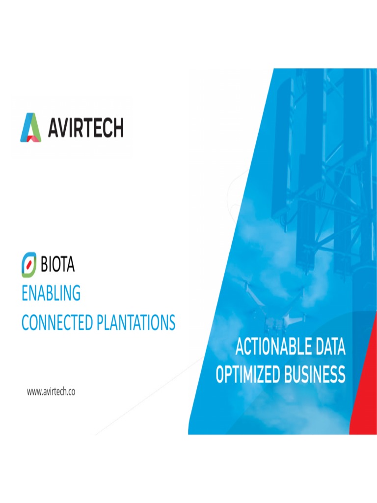 Avirtech-Biota Solutions For Connected Plantations-003d | PDF | Internet Of Things | Computing