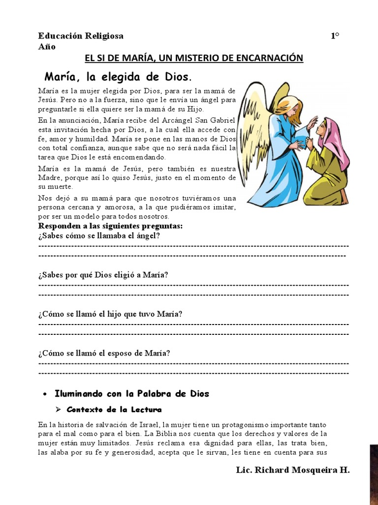 El Si de Maria Ficha | PDF | María, madre de Jesús | Jesús