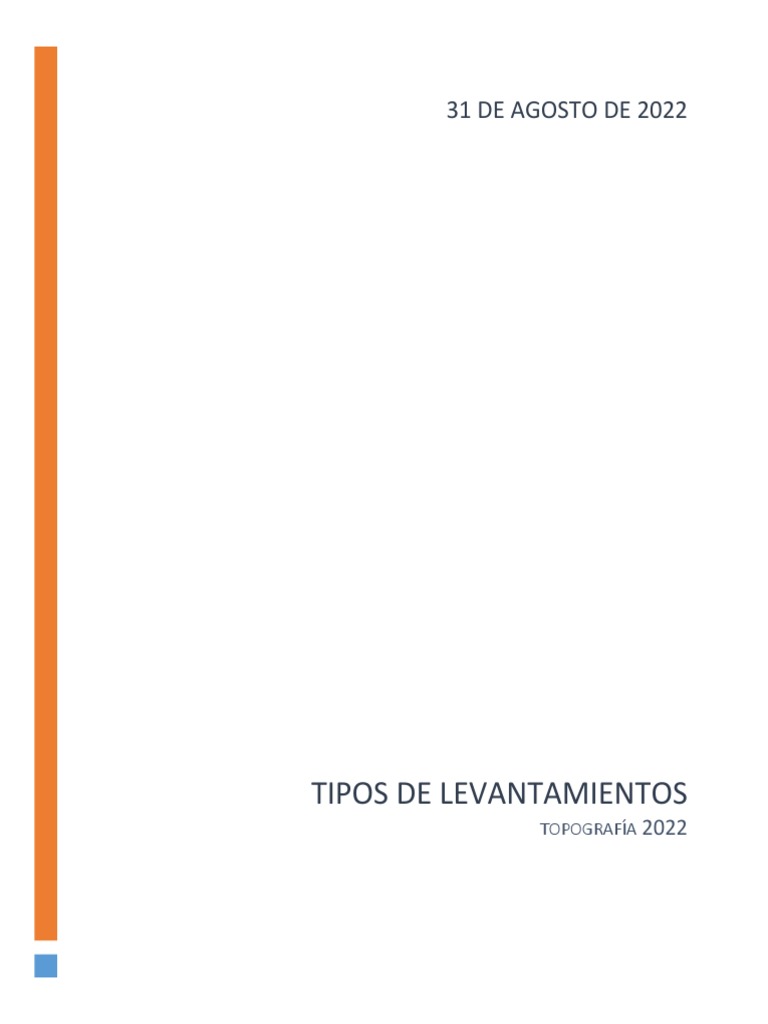 Tarea 1, Tipos de Levantamientos | PDF | Topografía | Ciencias de la Tierra