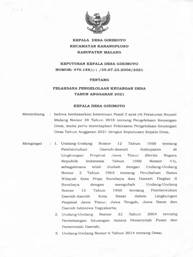Contoh Surat Keputusan | PDF