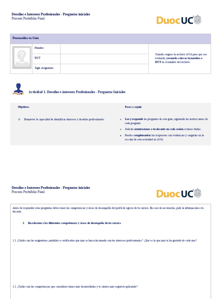 Desafíos e Intereses Profesionales - APPFinal - Inicial | PDF