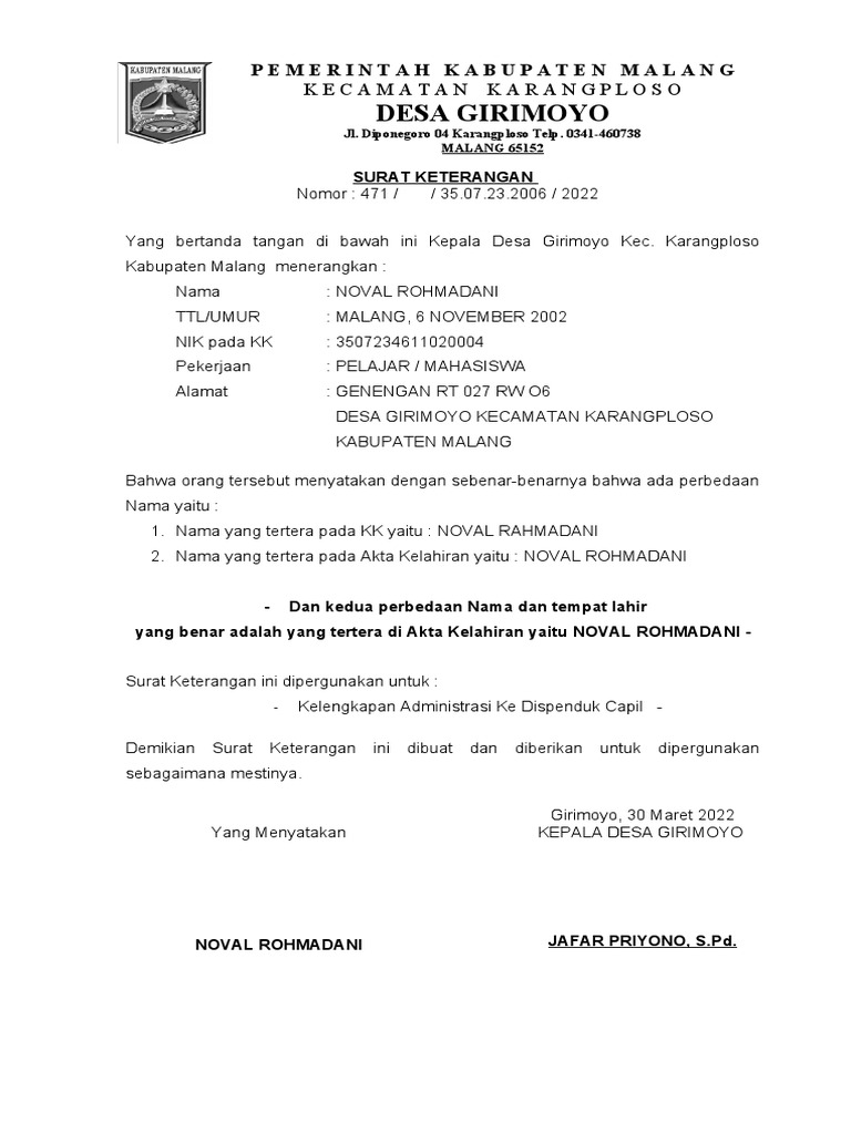 Beda Nama Peng KK | PDF