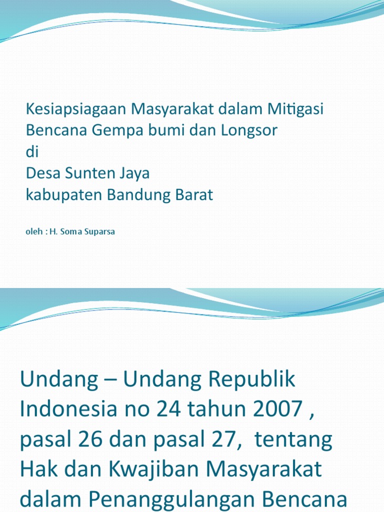 Kesiapsiagaan Masyarakat Dalam Mitigasi Bencana Gempa Bumi Dan | PDF