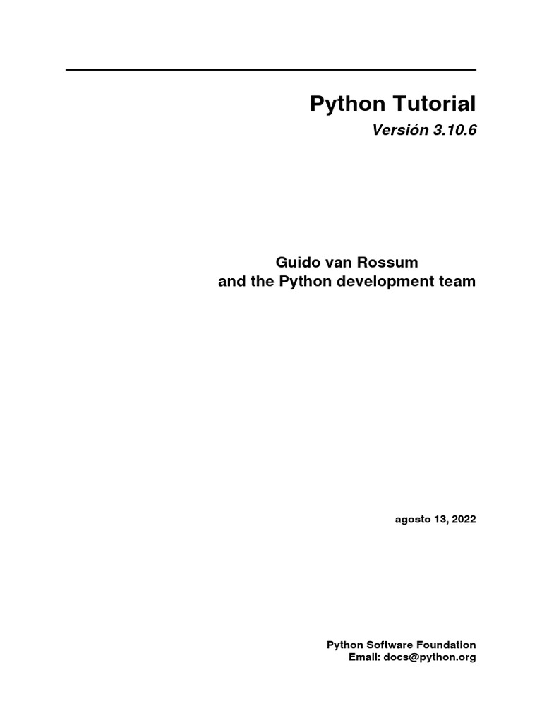 1 - Tutorial | PDF | Python (lenguaje de programación) | Lenguaje de ...