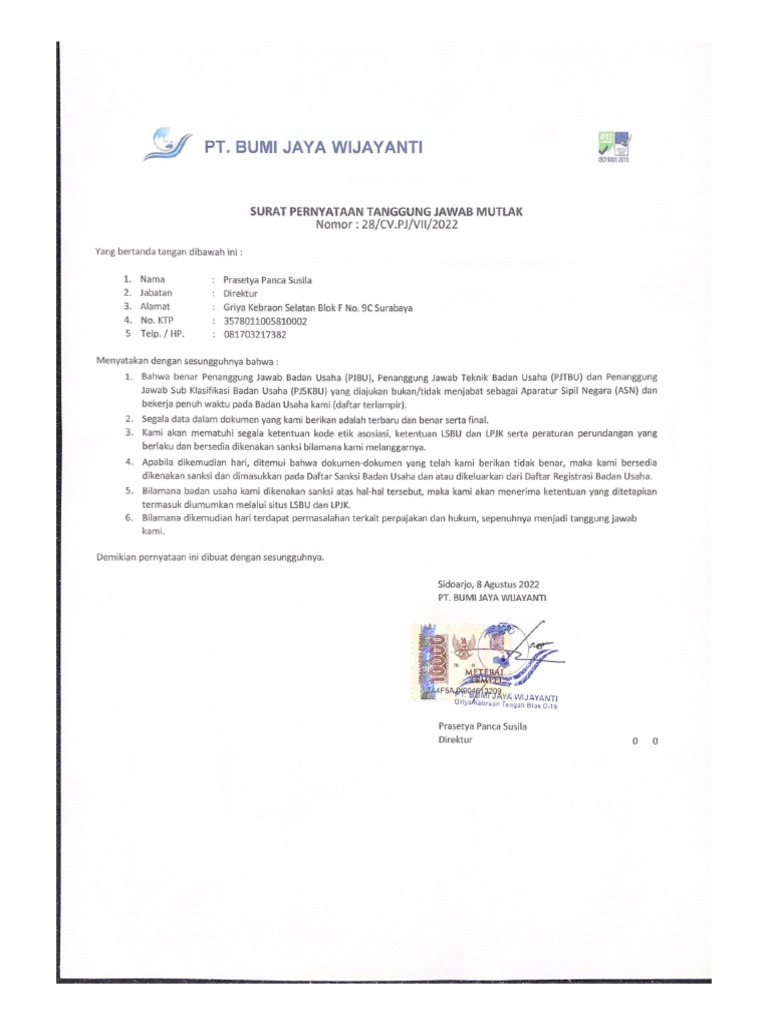 J Pt. Bumi Jaya Wijayanti-1 | PDF