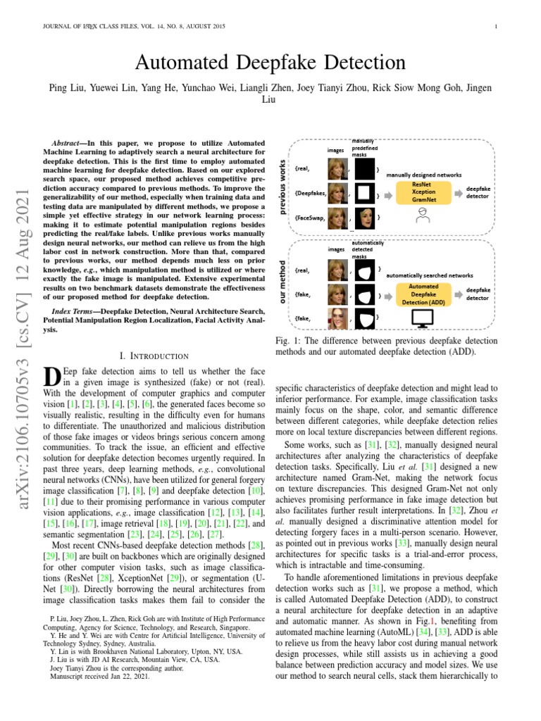 Automated Deepfake Detection | PDF | Computer Vision | Image Segmentation