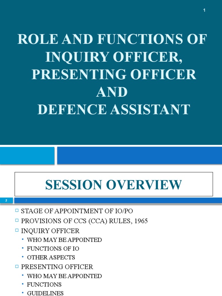 B4 - Role of IO - PO - DA - 2 | PDF | Witness | Government
