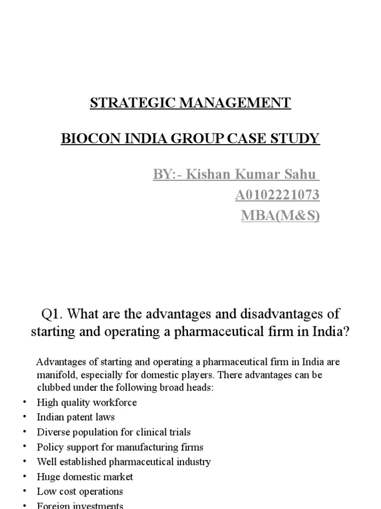 Biocon Case Study | Download Free PDF | Clinical Trial | Market (Economics)