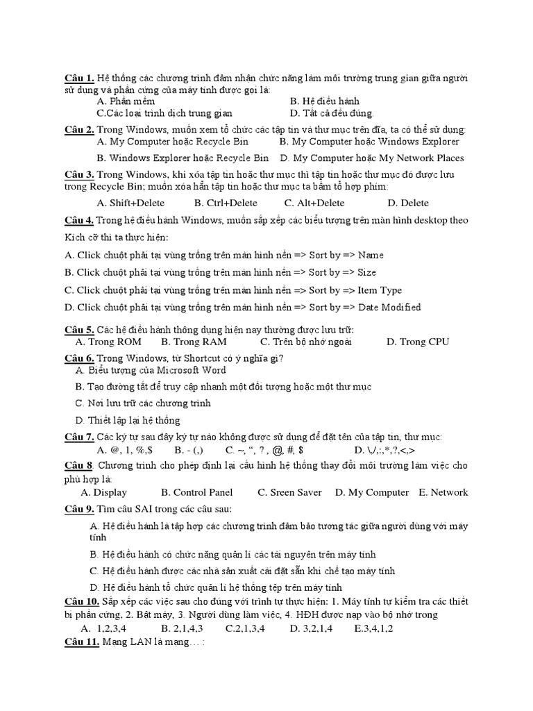 De Thi Trac Nghiem 03 | PDF