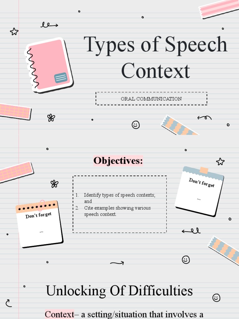 Types of Speech Context | PDF | Communication | Interpersonal Communication