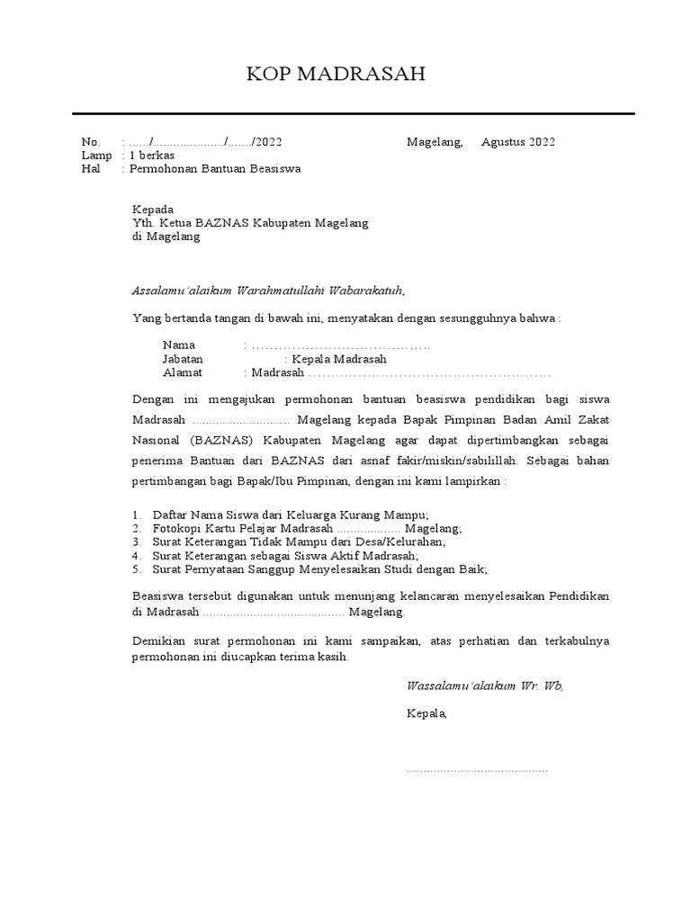 Contoh Proposal Ke Baznas | PDF