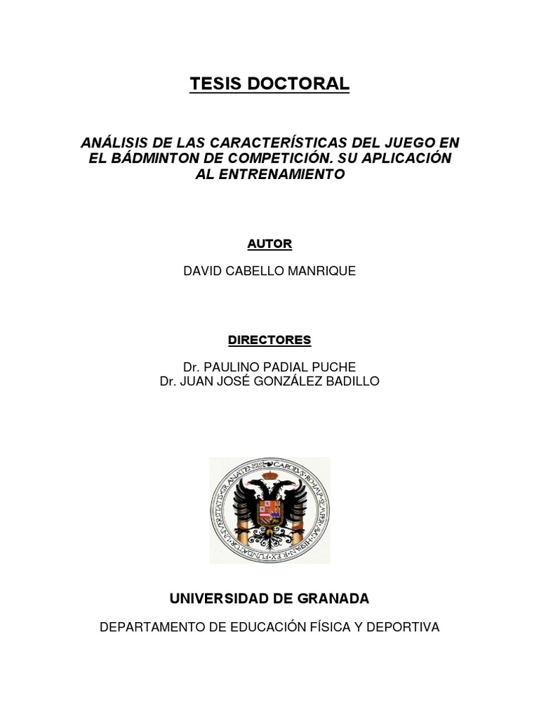 Tesis David Cabello - Unlocked | PDF | Deportes