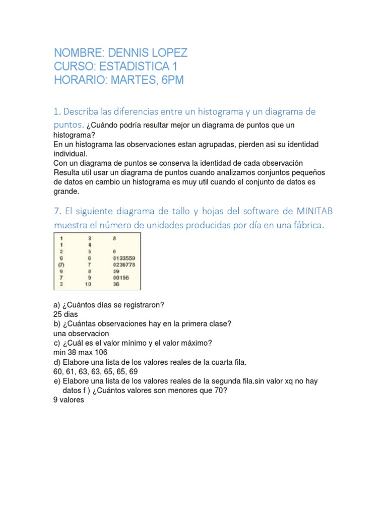 Tarea 5 Estadistica 1 | PDF | Histograma | Desviación Estándar Tarea 5 Estadistica 1 | PDF | Histograma | Desviación Estándar