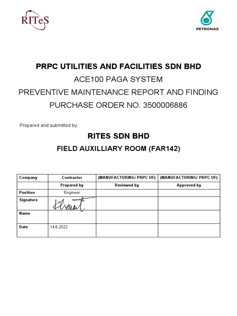 PRPC PAGA System Maintenance Report | PDF | Loudspeaker | Electronics