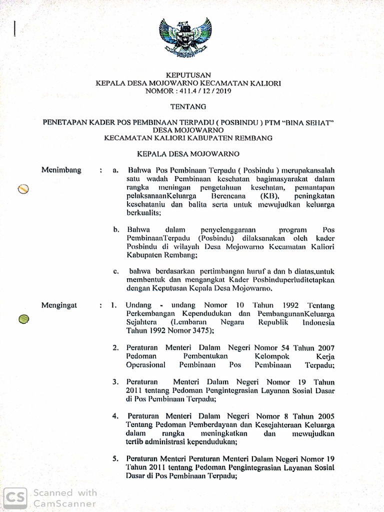 SK Kader Pos Pembinaan Terpadu Posbindu cfz365 SK No 4111 4 12 2019 ...