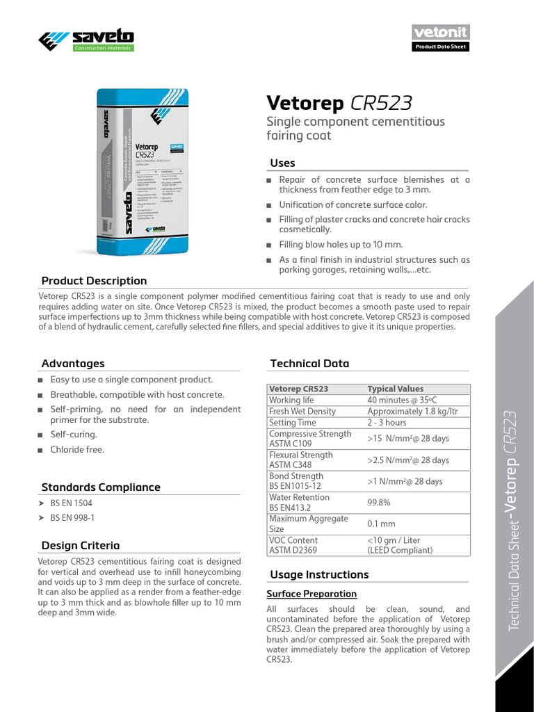 03 Vetorep CR523 - Group 170821 | PDF | Concrete | Cement