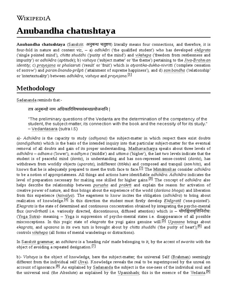 IKS Anubandha - Chatushtaya | PDF | Religious Philosophical Concepts ...