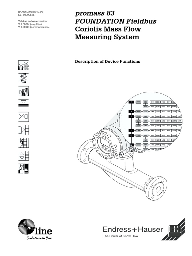 PROMASS 83 Coriolis Mass Flow Measuring System | PDF | Barrel (Unit ...
