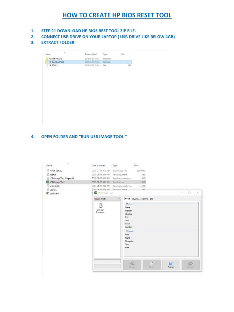 Create HP BIOS Reset Tool Guide | PDF