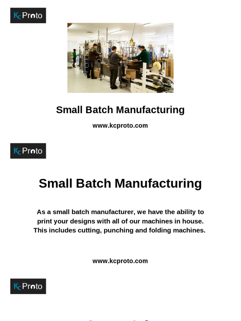 Small Batch Manufacturing | PDF