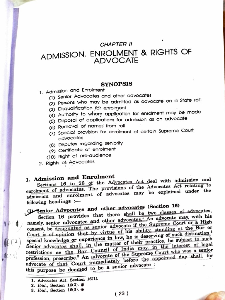 Admission, Enrolment & OF Advocate: Rights | PDF
