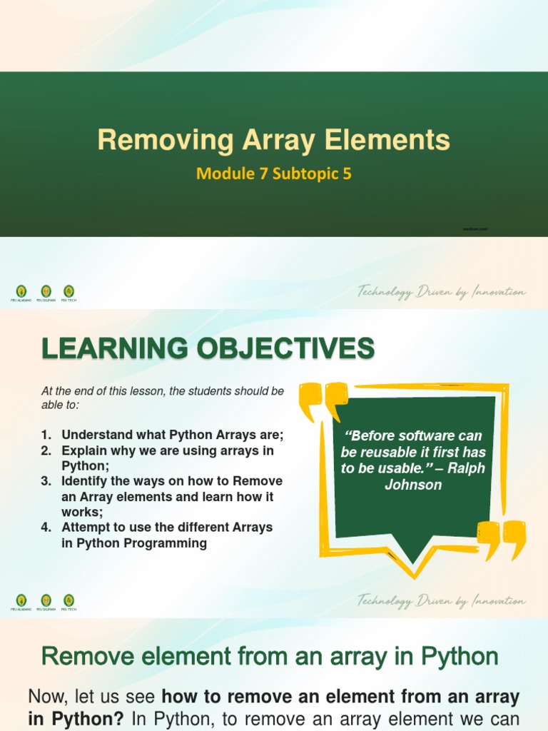 M7S5 Removing Array Elements | PDF