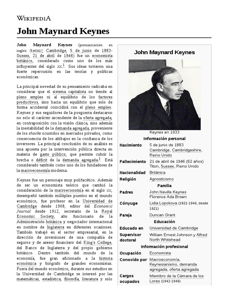 John Maynard Keynes | PDF | John Maynard Keynes | Proteccionismo