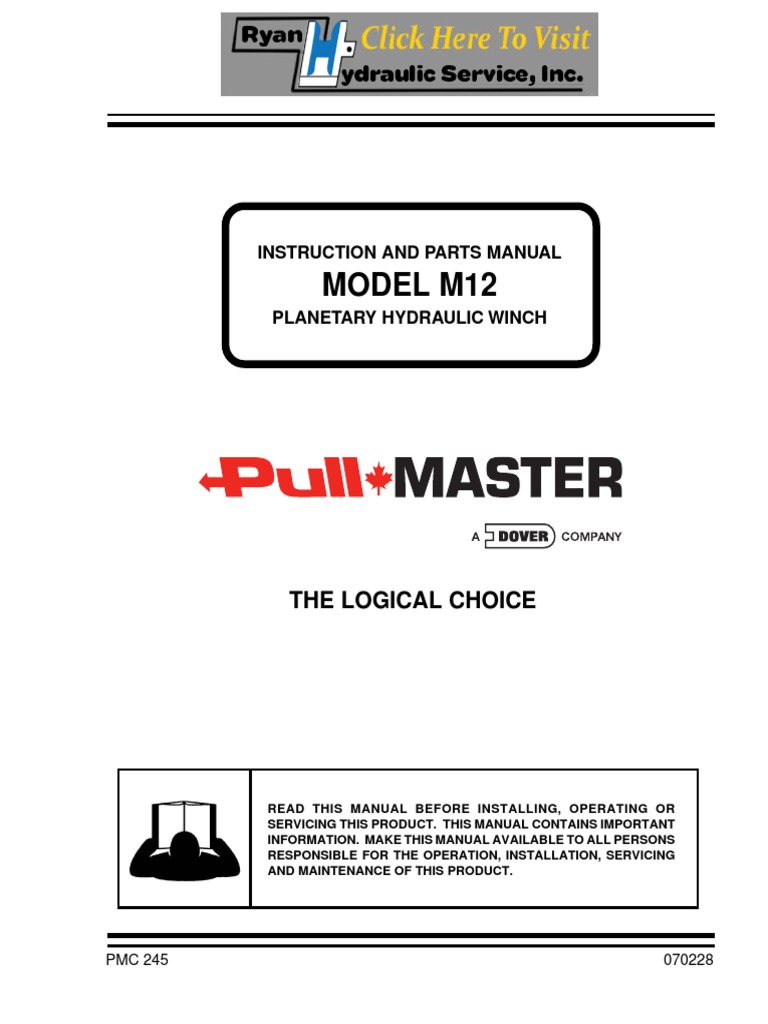 Pullmaster Model M12 Service Manual | PDF | Brake | Valve