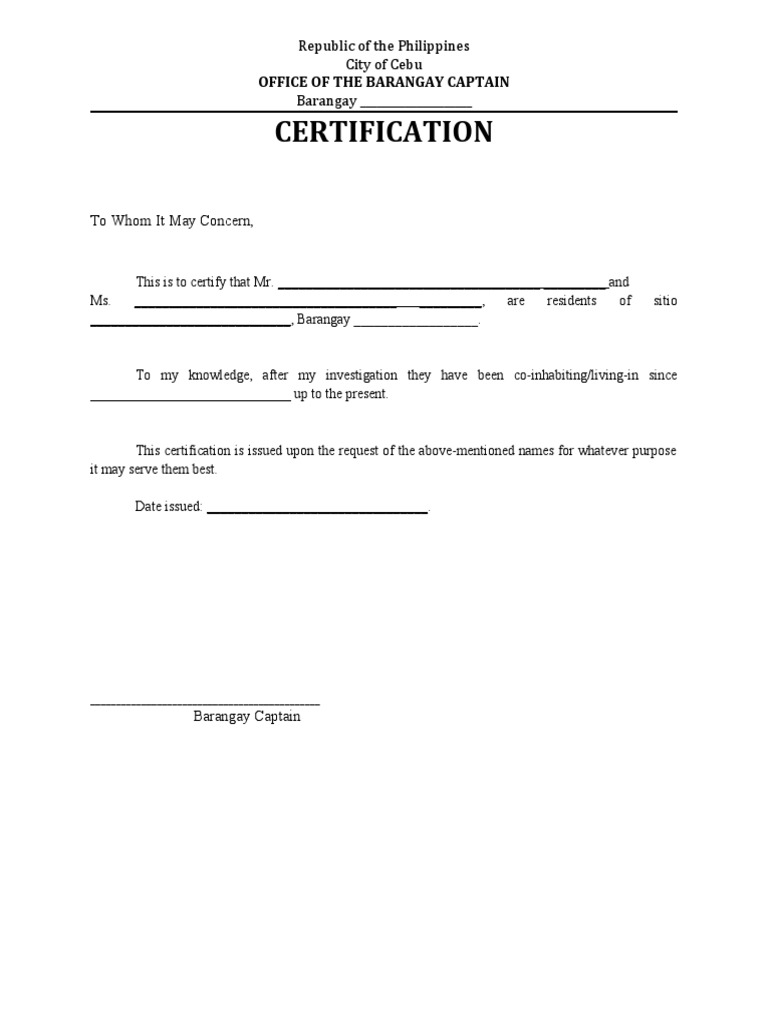 5 Live-In Certification | PDF