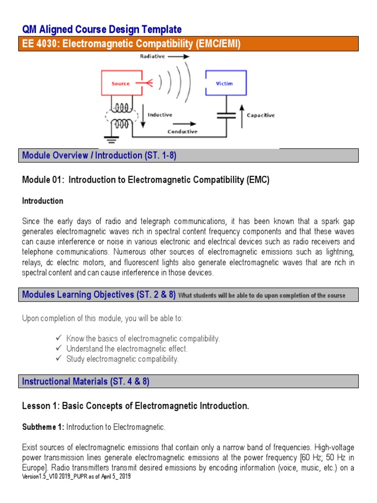 Electromagnetic Compatibility Course Overview | PDF | Electromagnetic ...