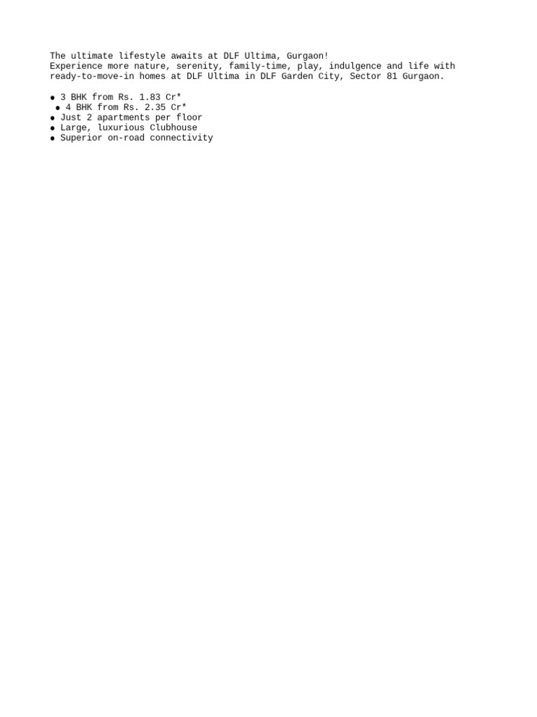 Ultima One Pager | PDF