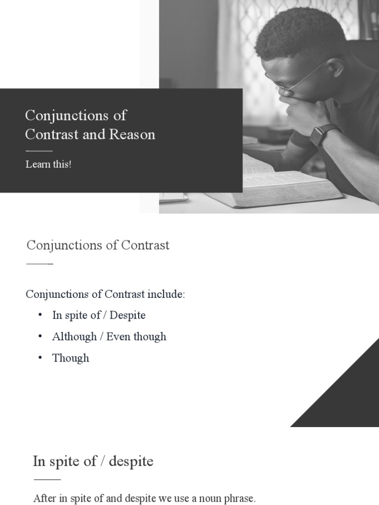Conjunctions of Contrast and Reason | PDF | Subject (Grammar ...