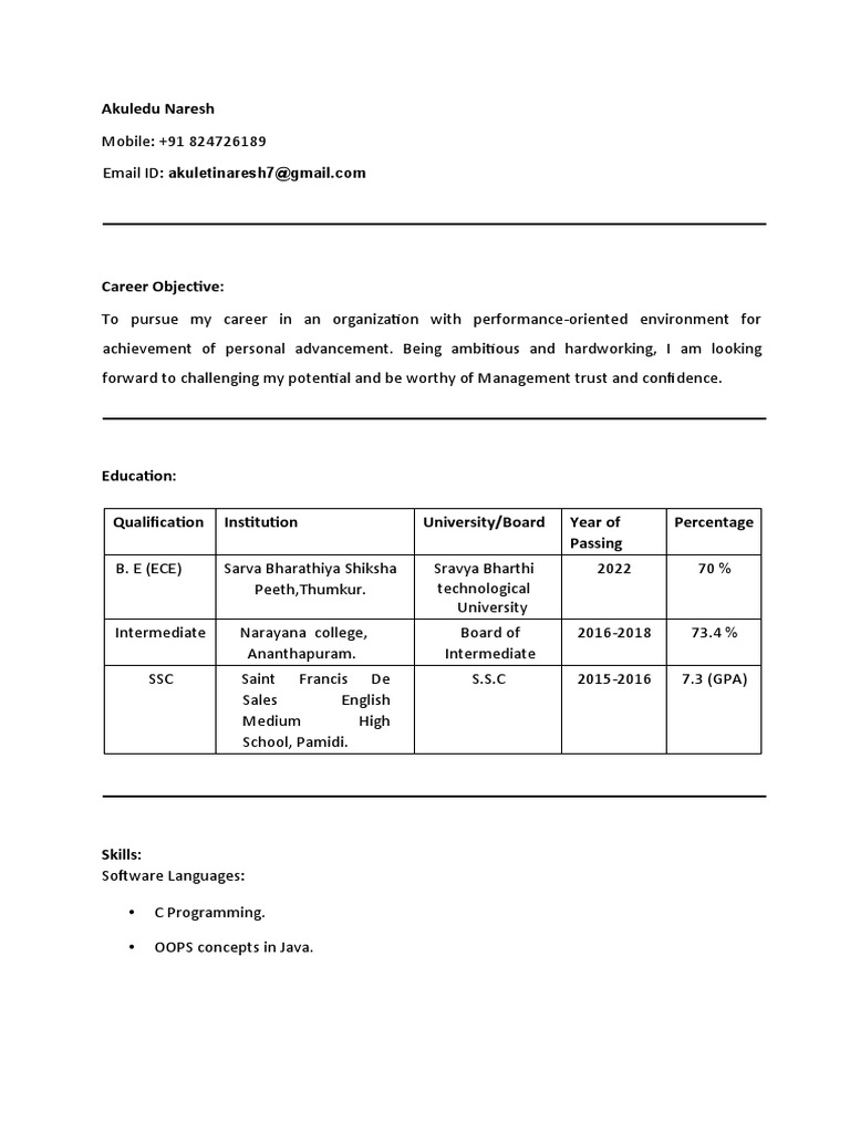 Naresh Resume | PDF