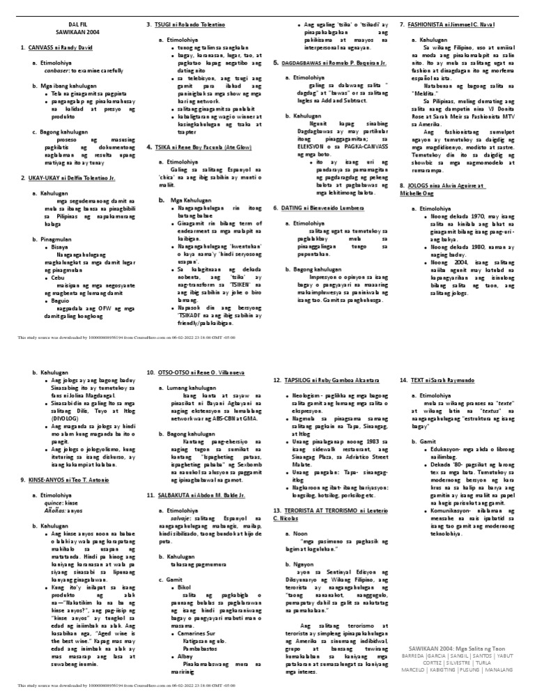 Sawikaan 2004 PDF | PDF