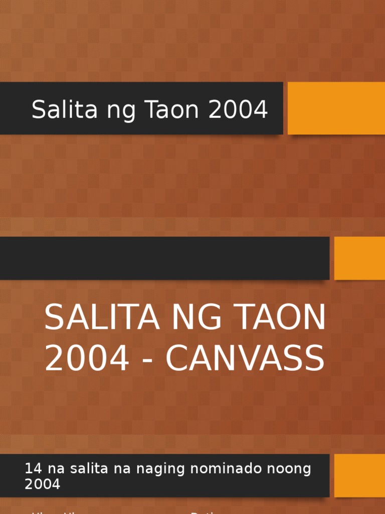 Salita NG Taon 2004 | PDF