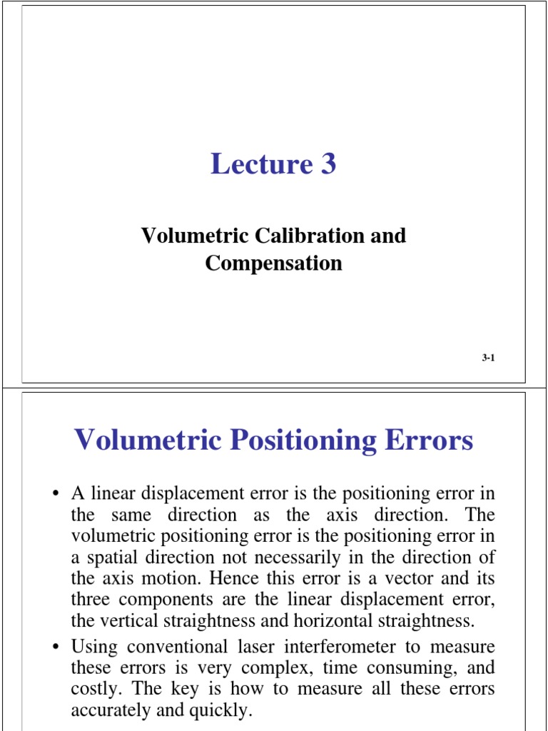 Volumetric Calibration and Compensation | PDF | Rotation Around A Fixed ...