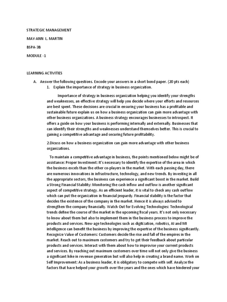 Strategic Management | PDF | Strategic Management | Competitive Advantage