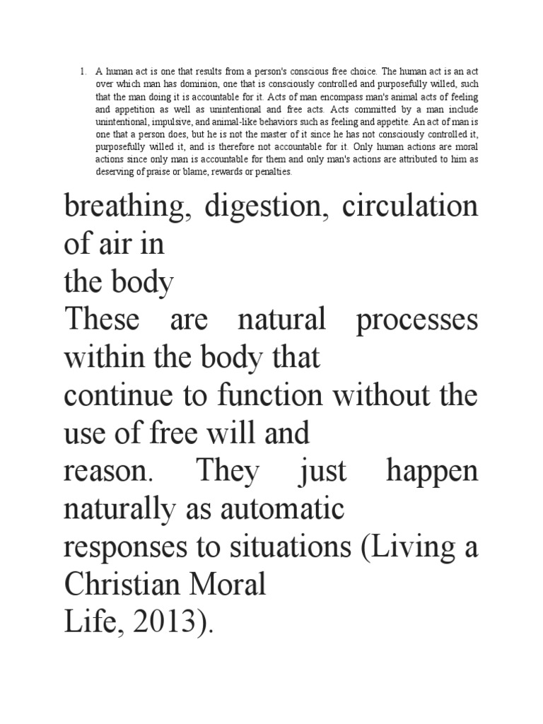A Human Act Is One That Results From A Person | PDF